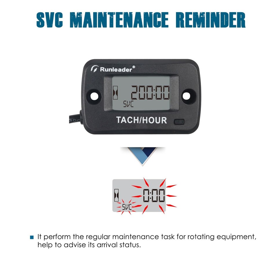 Rotating Shaft Hour Meter Tachometer,RPM Magnetic Pickup,Maintenance ...