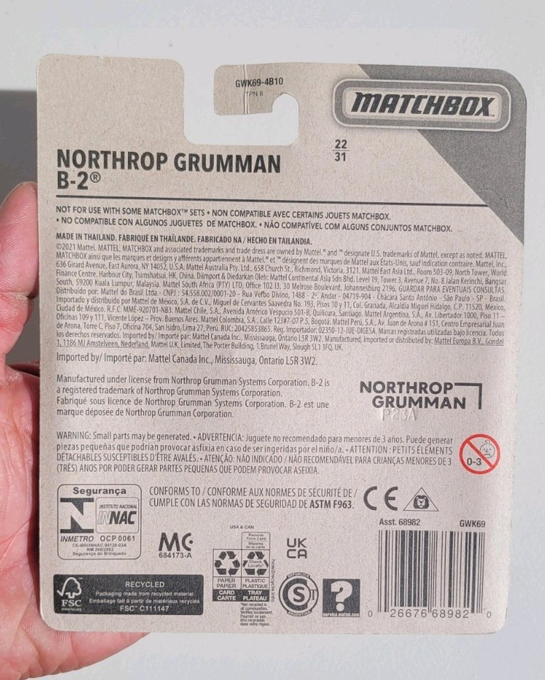 Northrop Grumman B-2 Matchbox Sky Busters Metal New Sealed 22/31 ...