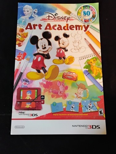 Disney art Academy promo Nintendo 3DS display poster | eBay