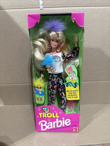 Troll Barbie Doll 1992 with Small Troll Mix & Match Hair Mattel 10257 ...