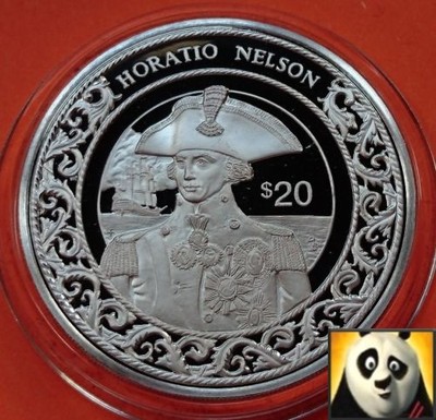 1997 LIBERIA $20 Dollars World's Conqueror Horatio Nelson Silver Proof ...