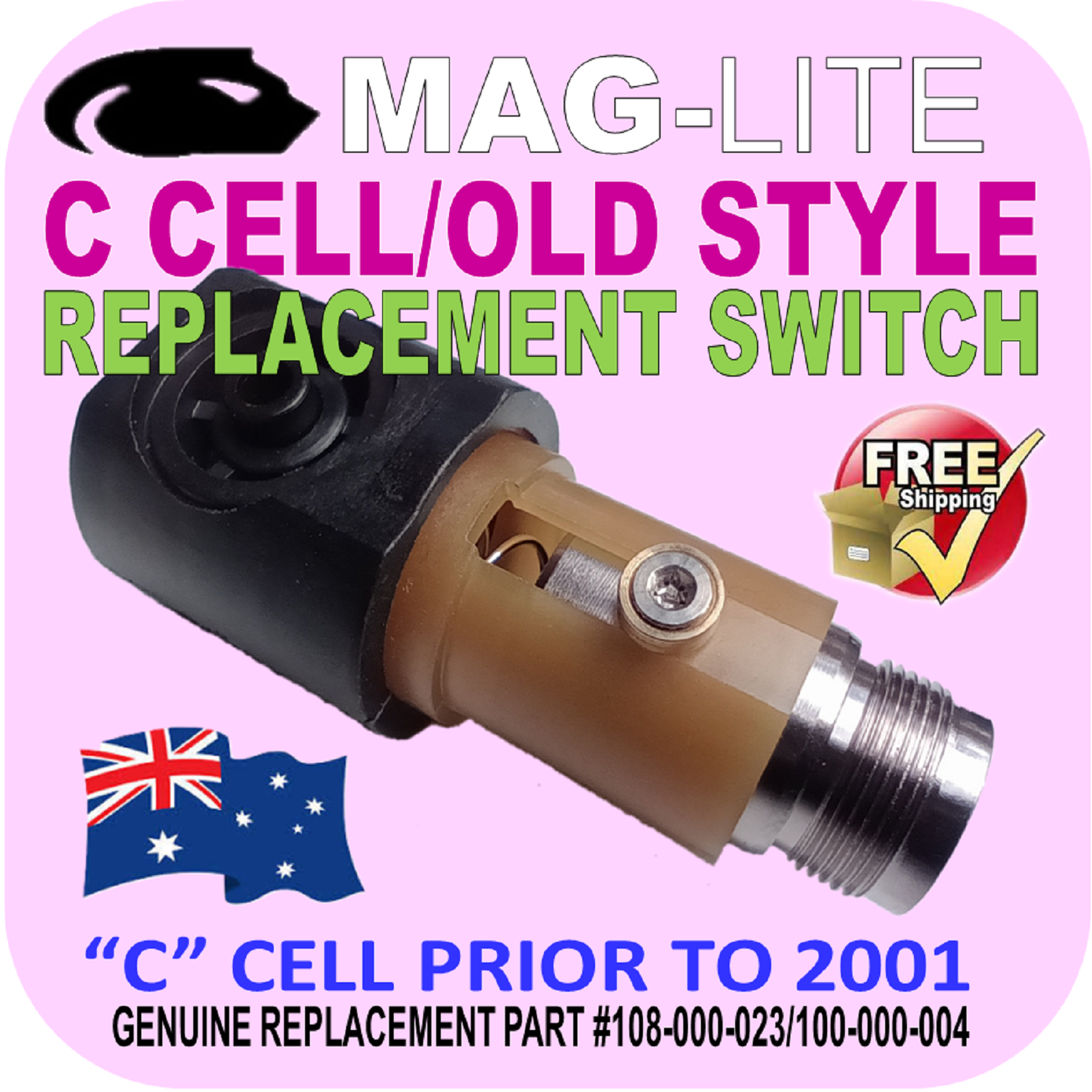 MAGLITE UPGRADE C CELL SWITCH ASSEMBLY PRIOR 2001 FLASHLIGHT TORCH ...