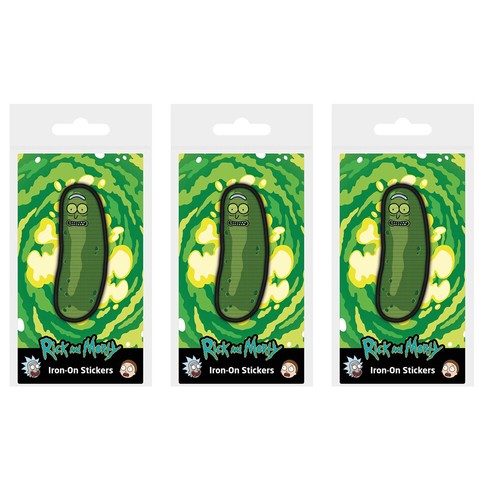 3x Cartoon Network Rick And Morty Pickle Rick Fabric Iron-On Decorative ...