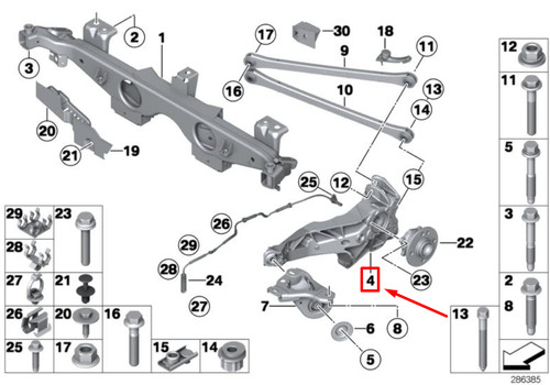 MINI COOPER R56 REAR LEFT SUSPENSION TRAILING ARM 33326795659 NO DUTY ...