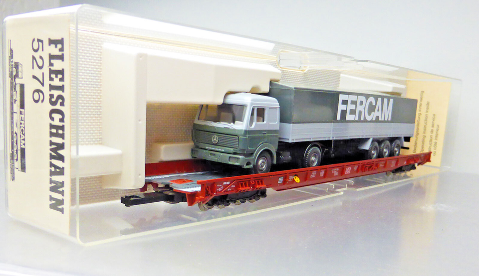 Fleischmann 5276 ; Rollende Landstraße "FERCAM" DB AG, wie neu in OVP ...