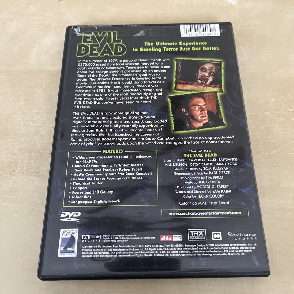 Evil Dead (DVD, 1982) Anchor Bay 2002 13131190397 | eBay