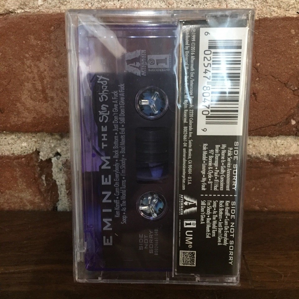 Eminem ‎– The Slim Shady LP Cassette 3D lenticular cover purple Sealed ...