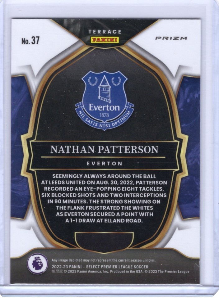 Nathan Patterson RC 2022-23 Select EPL EVERTON Purple Mojo | eBay