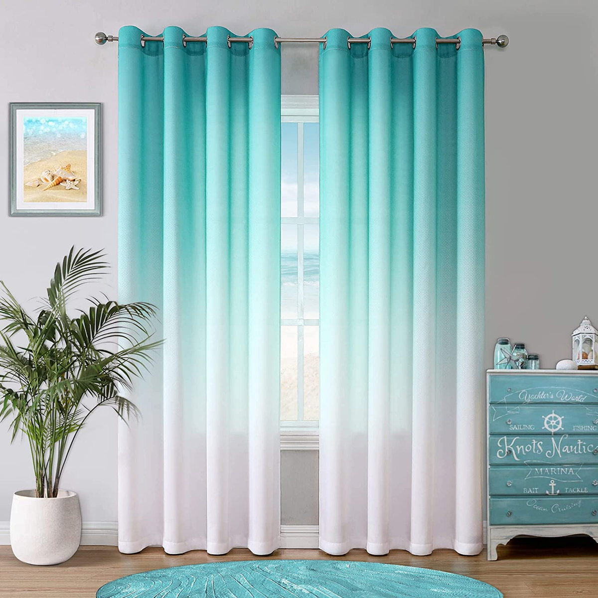 Turquoise Window Curtains