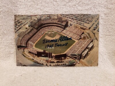 RARE Bernie Allen 1965 Twins AUTO'D Metroplitan Stadium Postcard ...
