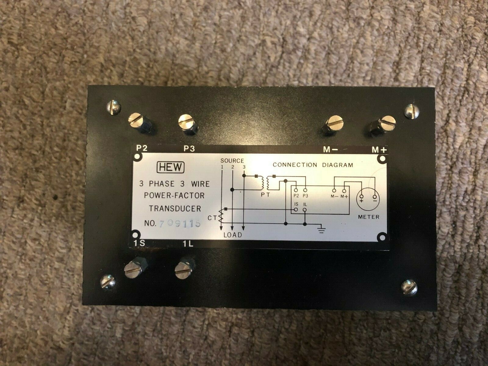 HEW 3 Phase 3 Wire Power Factor Transducer Analog Meters NR-96 cos phi ...