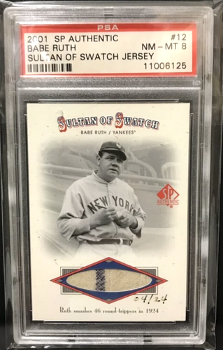 Babe Ruth /24 PSA8 Authentic Game Used Jersey Upper Deck Baseball Card ...