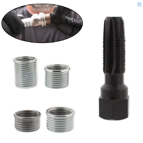 14MM Spark Plug Repair Kit & 4 Inserts Helicoil Thread Reamer Tap ...
