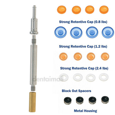 Dental Overdenture Attachment Abutments Strong Retentive Caps Metal ...