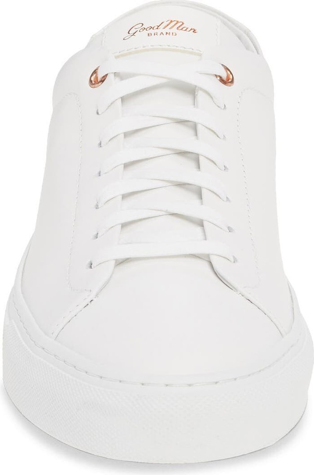 Good Man Brand Edge White Lo Top Sneaker Mono Nappa Leather Lace Men's ...