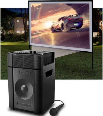 ION Audio iPA119b 150-Inch Home Projector and Bluetooth Speaker with ...