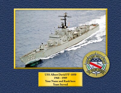 USS ALBERT DAVID FF1050 Custom Personalized Print of US Navy Ships ...