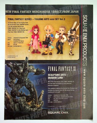 Final Fantasy XII XI Figures Square Enix 2008 Print Magazine Ad Poster ...