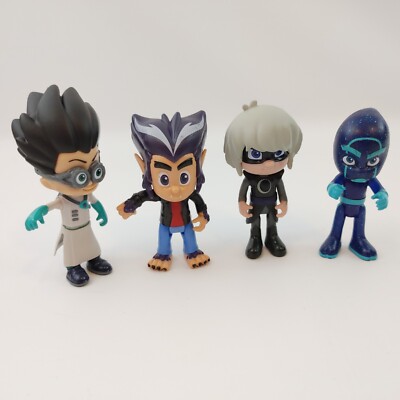 PJ Masks VILLIANS Wolfy, Luna, Romeo, & Night Ninja 3-1/2" Tall Frogbox ...