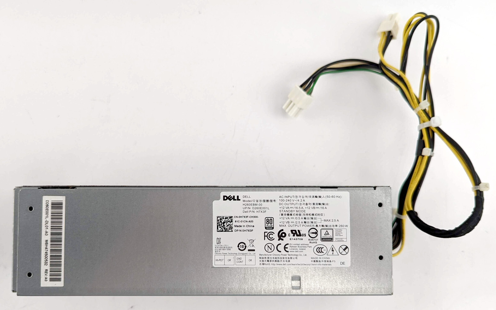 Genuine Dell Optiplex MT 3060 5060 7060 260W Power Supply PSU AC260EBM ...