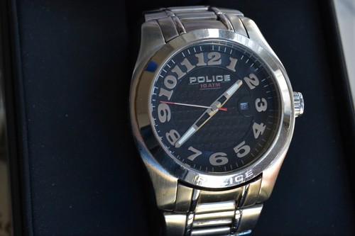 All Original Police MEN'S Huge 100M Stainless Steel Diver Watch | eBay