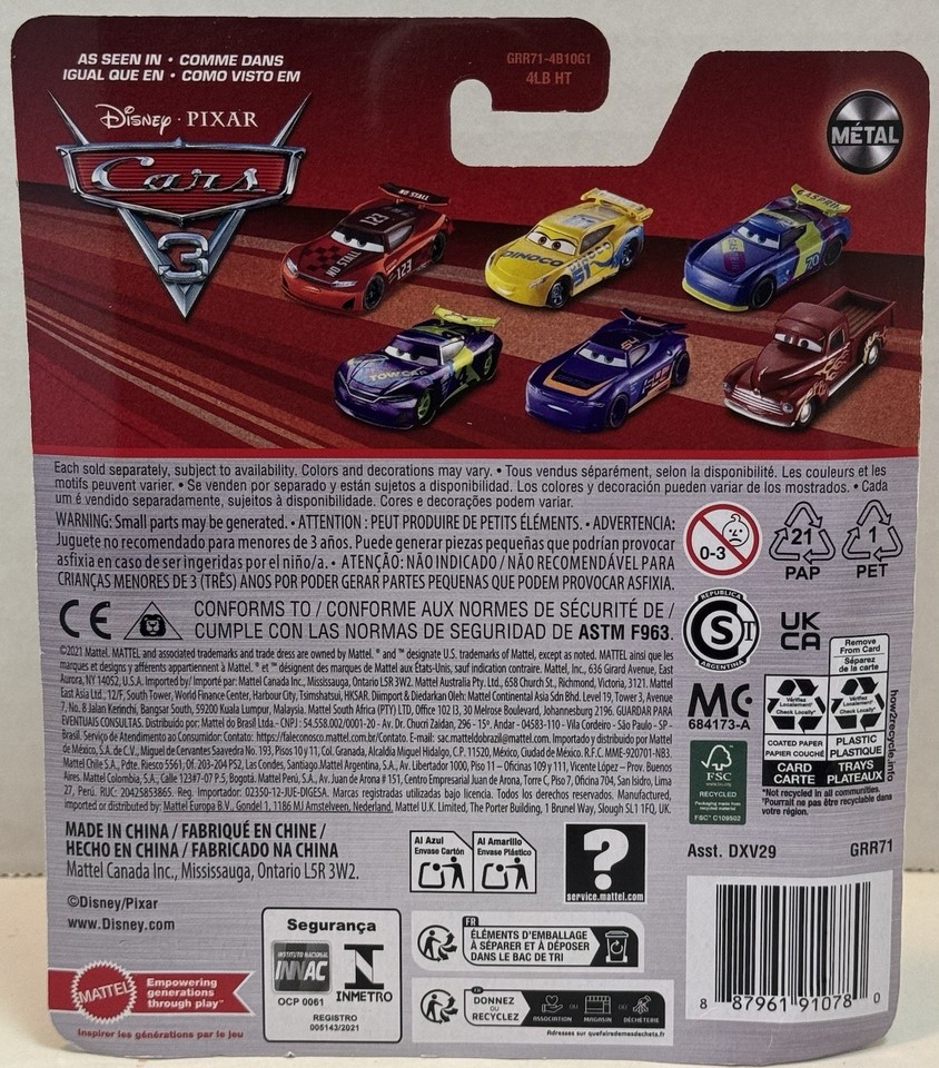 Disney Pixar Cars 3 JIMMY LUGWRENCH Die-cast Metal Mattel 2026 Lugrench ...