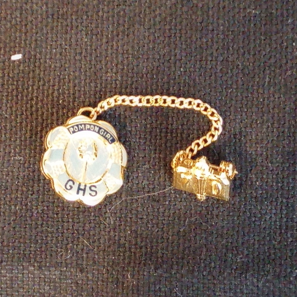 Vintage School Pin Pom Pon Girl GHS Class 1970 Lapel Pin 2 pin with ...