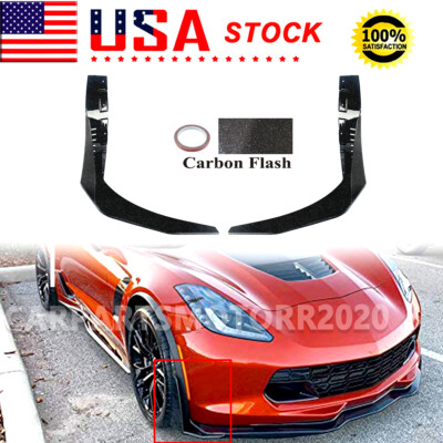 For 2014-2019 Corvette C7 Z06 Stage 3 Front Splitter Side Winglets ...