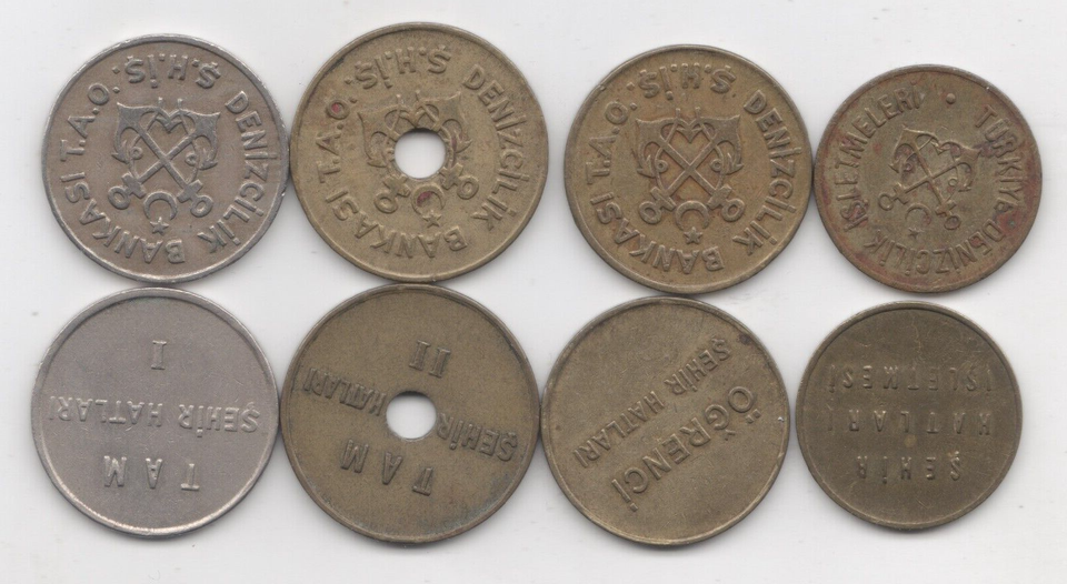 TURKEY,TURQUIE,TURKEI, ISTANBUL MARITIME ,TRANSPORT TOKEN, BRASS,NICKEL ...