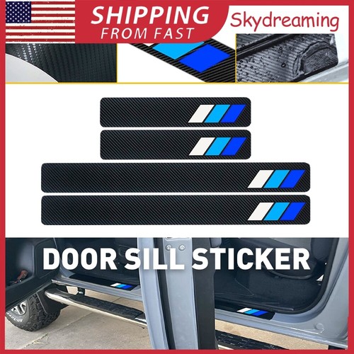 4X Accessory For Tri-Color Toyota Blue Car Door Sill Protector Plate ...