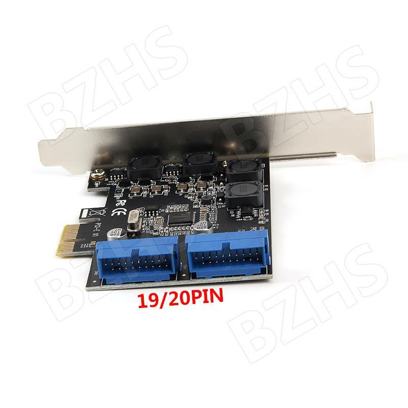 PCIE PCI Express to Dual 20 Pin USB 3.0 PCI-e X1 to 2 ports 19pin USB 3 ...