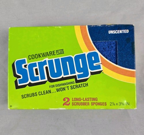Vintage Church & Dwight SCRUNGE Kitchen Scrubber Cleaning Sponge 2pk No ...