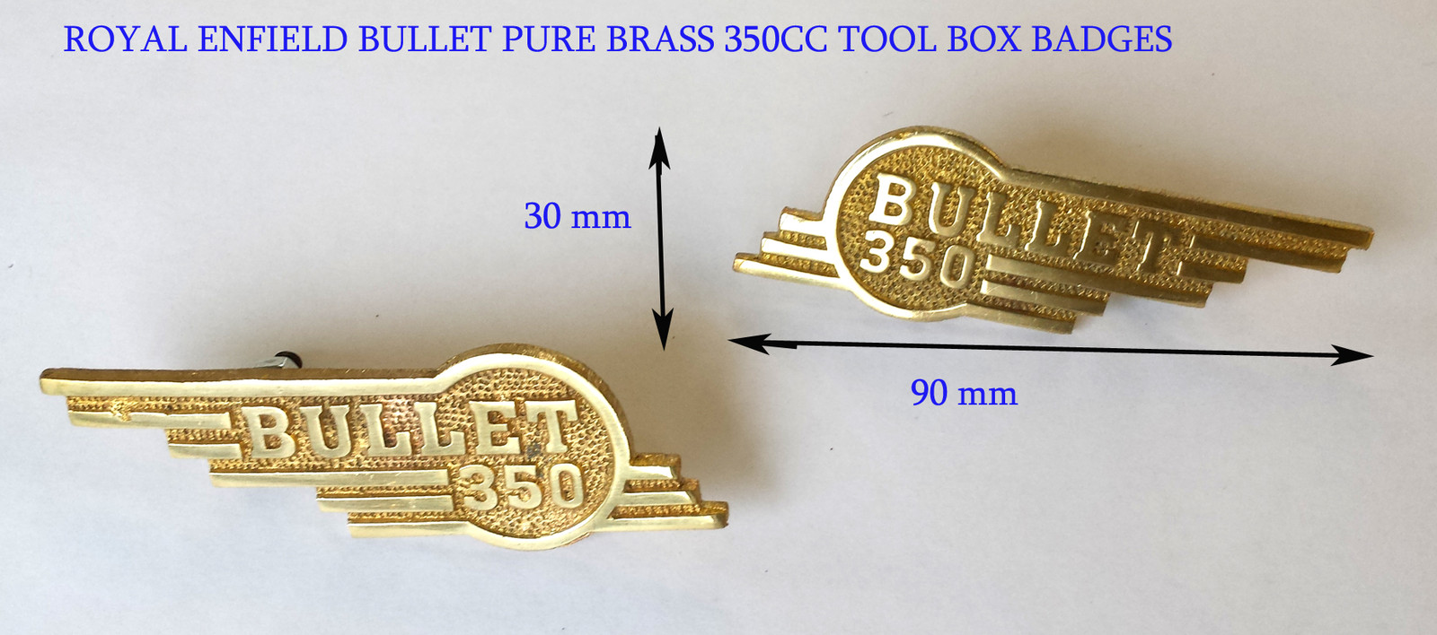 NEW PAIR FOR ENFIELD BULLET PURE BRASS 350CC TOOL BOX BADGES | eBay