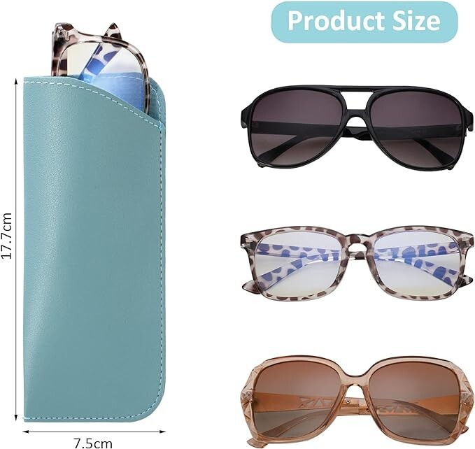 8 Pack Soft Glasses Case, Eyeglass Case Leather Sunglass Case, Portable ...