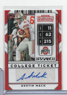 Austin Mack Ohio State RC Signed 242 Bowl Ticket Panini 2020 103120MLCD ...