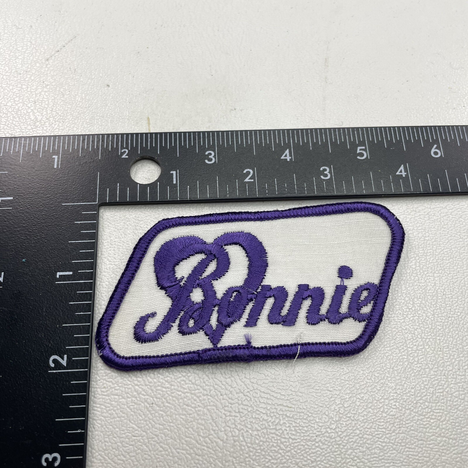 Vintage Retro Fancy Purple Heart Name BONNIE Patch (Cursive Purple ...