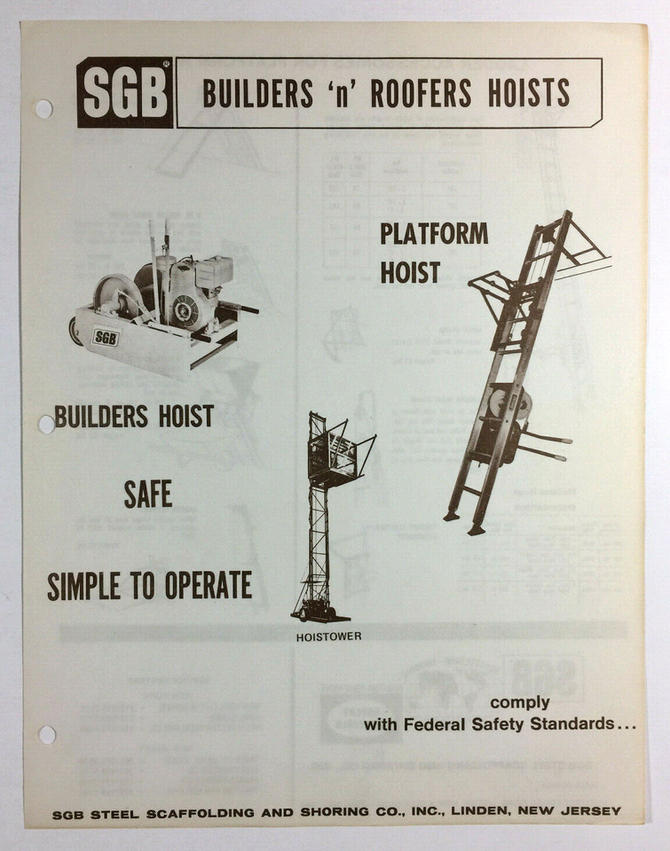 SGB Steel Scaffolding And Shoring Co Vintage Advertising Ephemera 1970s ...