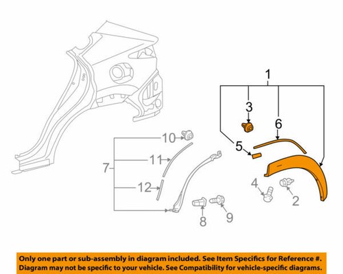 75606-78010 Toyota Moulding sub-assy, quater outside, lh 7560678010 ...