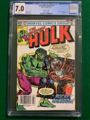 Incredible Hulk #271 1982 CGC 7.0 Newsstand! 1st App of Rocket Racoon! Hot! | eBay