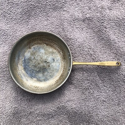 CU ARTIGIANA Hammered Copper 12 IN SAUCIER Pan W/ Tin Lining Made In ...