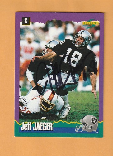 Jeff Jaeger Los Angeles Raiders AUTO Signed 1994 Score Washington ...