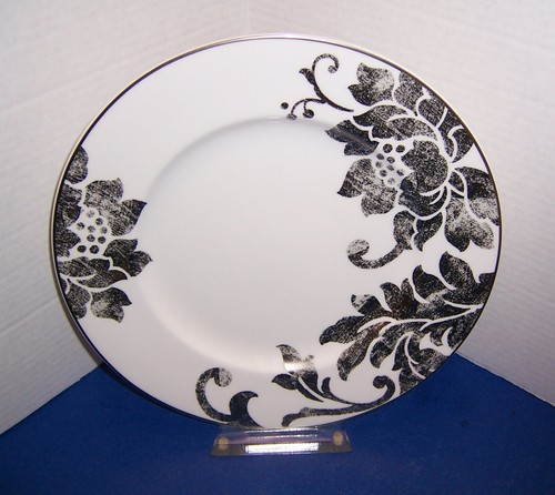 Lenox Silver Applique 1 Dinner Plate (10.75”) Rustic Platinum Florals ...