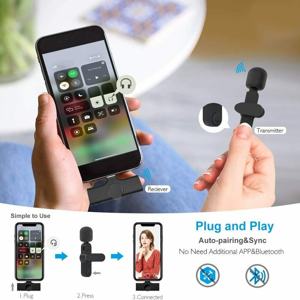 Wireless Microphone Mini Audio With Type-C Receiver For Conference ...