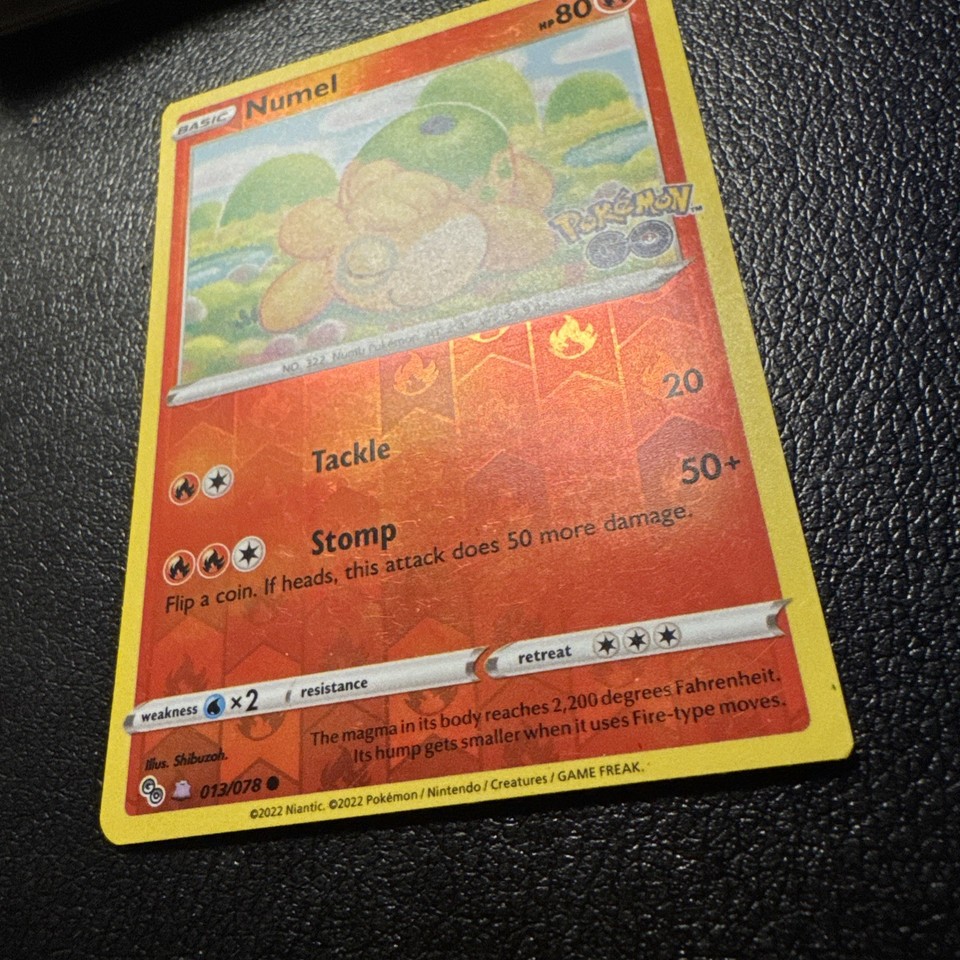 Pokémon TCG Numel Reverse Holo Card Peelable Ditto, 013/078, Pokémon Go ...