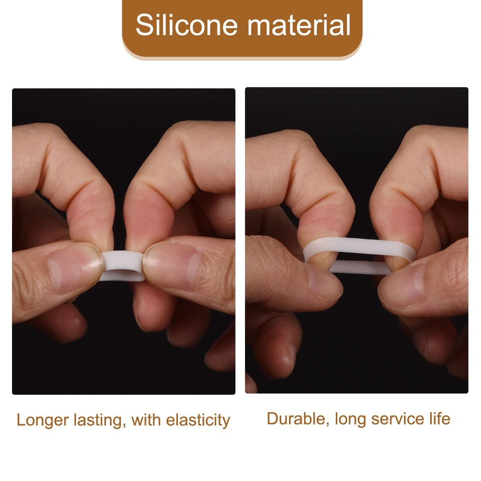 200 x Silicone Rubber Bands Rings Non-slip 10mm Dia 1mm Thick 5mm Width ...