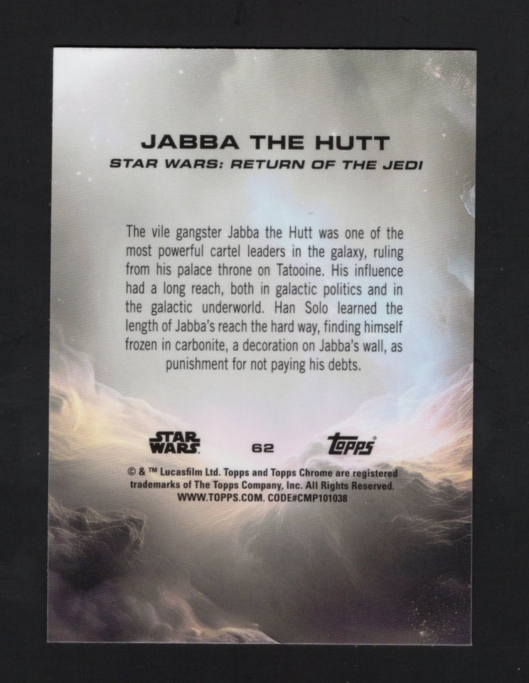 2025 Topps Chrome Star Wars Jabba The Hutt /99 Green Refractor #62 | eBay