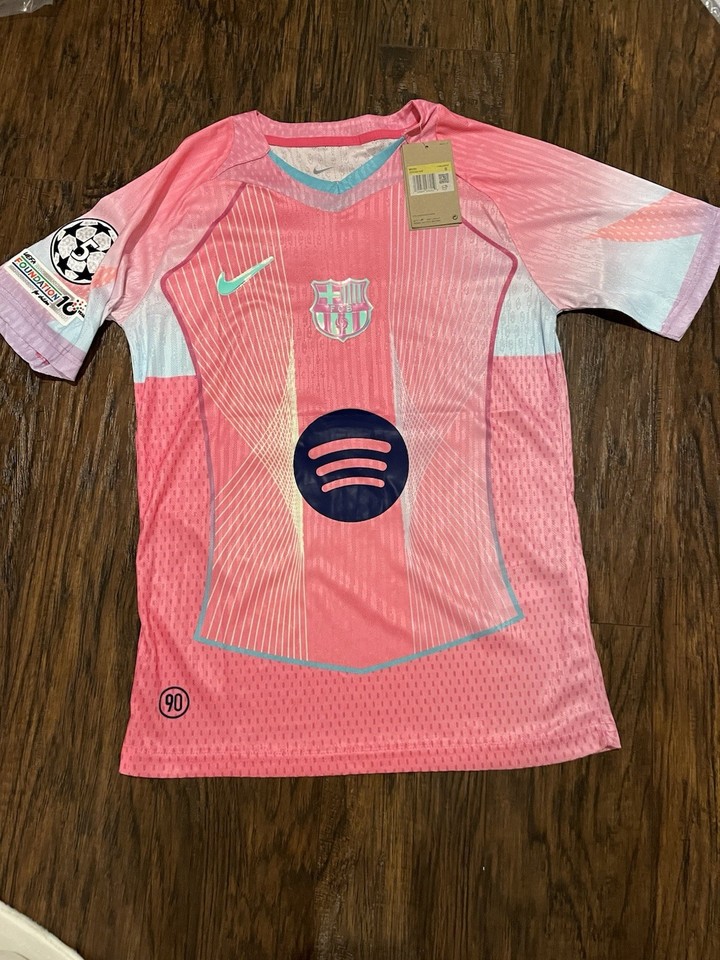 FC Barcelona 25/26 Third Pink Kit Lamine Yamal #10 With UCL Patch Mens ...