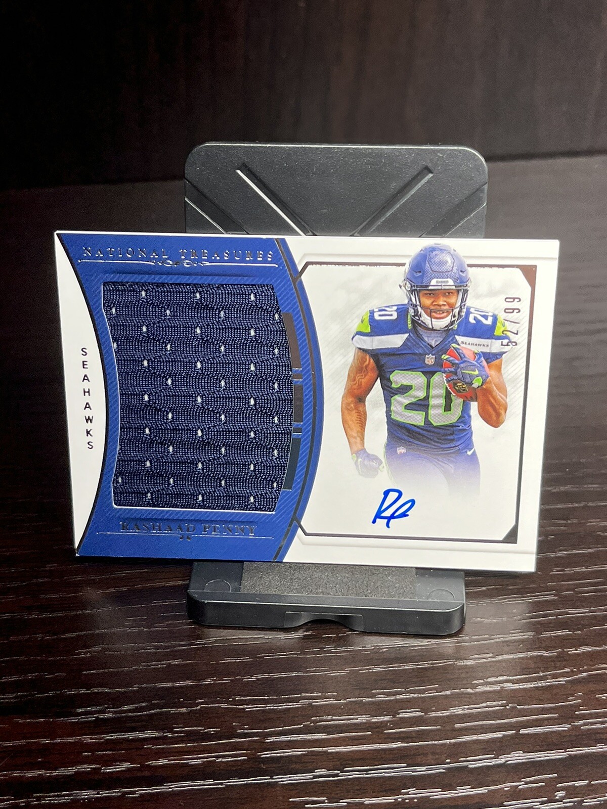 2018 Panini National Treasures Rashaad Penny /99 RC RPA ROOKIE PATCH ...