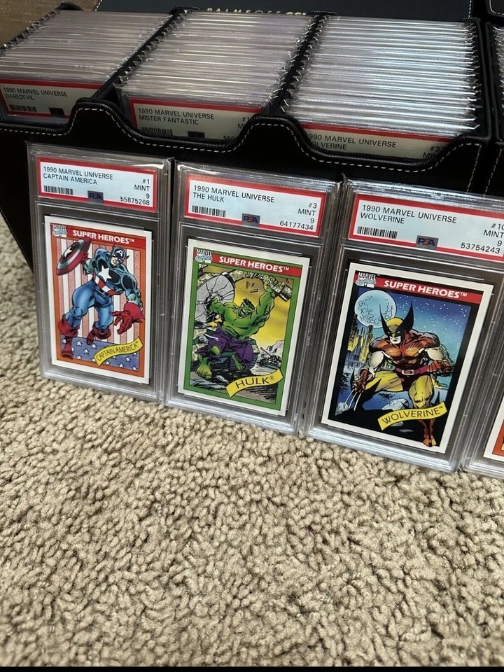 1990 Impel Marvel Universe PSA 9 Complete Base set #1-162 & All 5 Holos ...