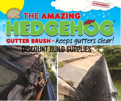 75mm BLACK Hedgehog Gutter Brush Guard 4m Length Perfect Fit Shed ...